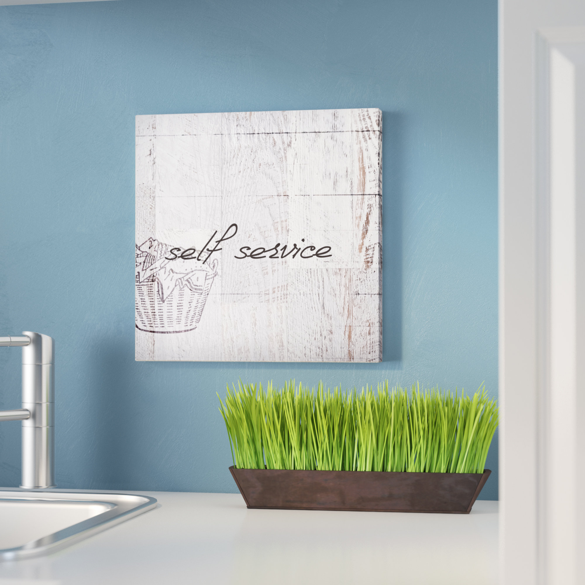 Union Rustic Arata 'Home Decor Self Service Laundry Room' Graphic Art Print On Wood & Reviews ...